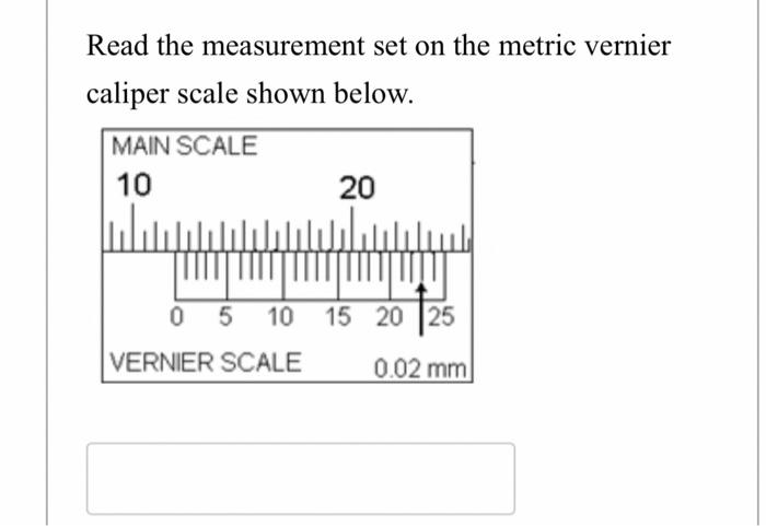 Solved Read the measurement set on the metric vernier | Chegg.com
