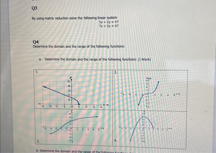 Solved By using matrix reduction solve the following linear | Chegg.com