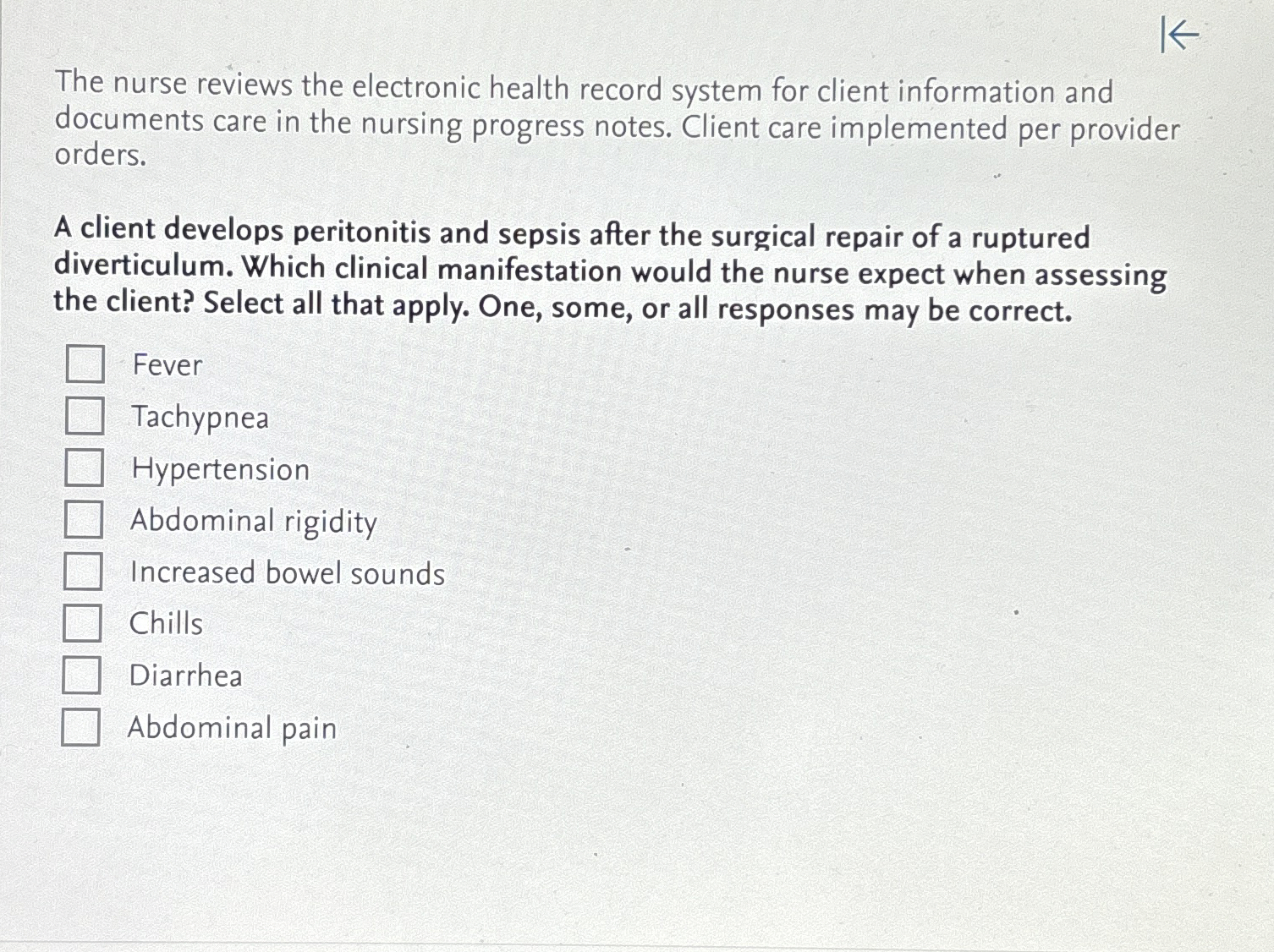 Solved The nurse reviews the electronic health record system | Chegg.com