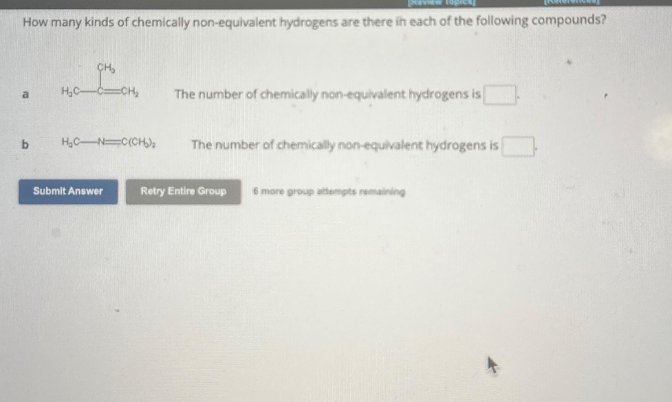 Solved How many kinds of chemically non-equivalent hydrogens | Chegg.com