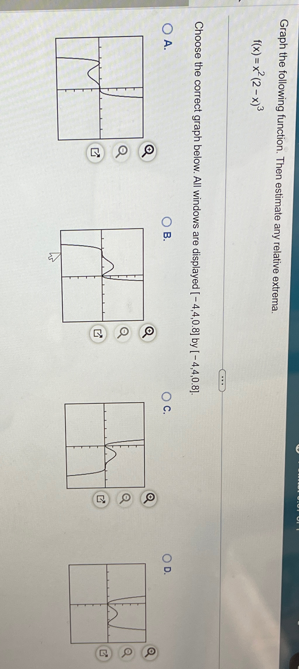 Solved Graph the following function. Then estimate any | Chegg.com