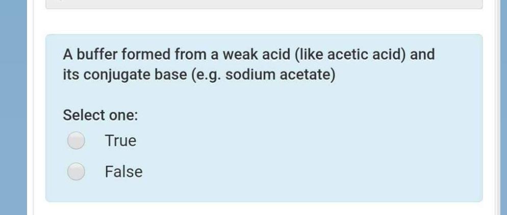 Solved A buffer formed from a weak acid (like acetic acid) | Chegg.com