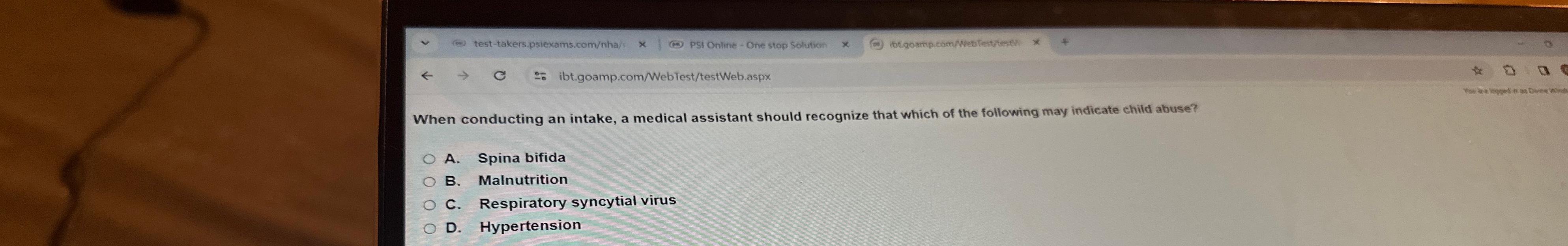 Solved When conducting an intake, a medical assistant should | Chegg.com