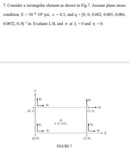 Solved 7. Consider a rectangular element as shown in Fig. 7. | Chegg.com
