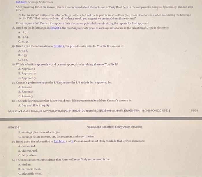 Solved Questions 18−24 relate to Mark Cannan Mark Cannan is | Chegg.com