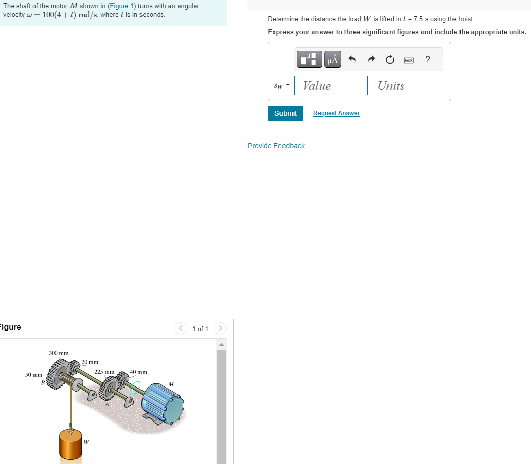 Solved The shaft of the motor M ﻿shown in (Figure 1) ﻿turns | Chegg.com