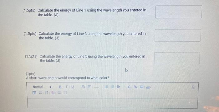 (7.5pts) Part I - Study the Spectra Table view List | Chegg.com