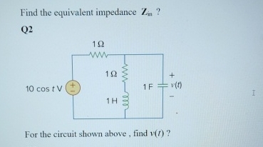 Solved Find the equivalent impedance Zin ?Q2For the circuit | Chegg.com