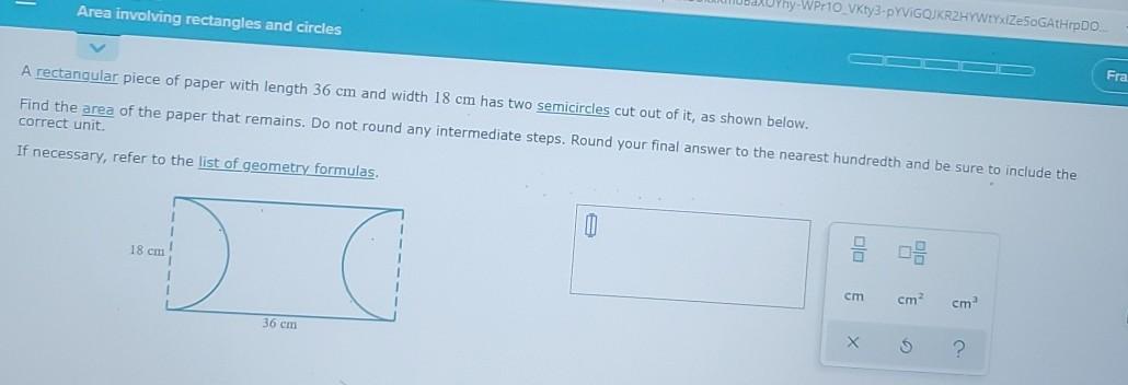 Solved Area involving rectangles and circles | Chegg.com