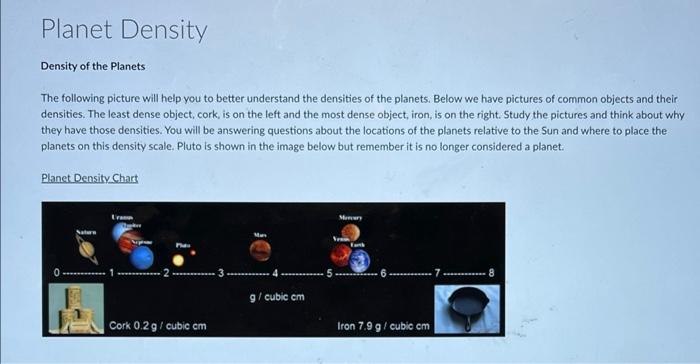 Solved Using the above image, rank the planets in order of | Chegg.com
