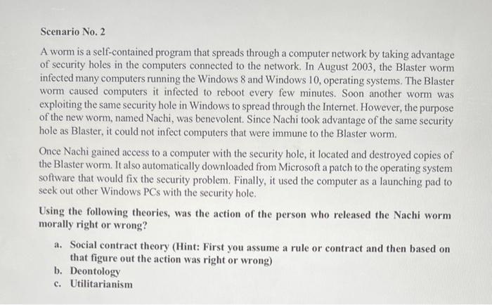 Solved A worm is a self-contained program that spreads | Chegg.com