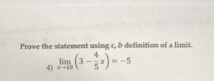 Solved Prove the statement using , d definition of a limit. | Chegg.com