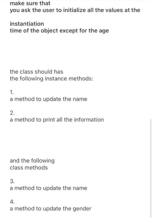 Solved Create a Person class with the following class | Chegg.com