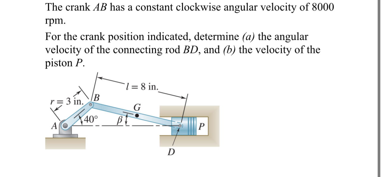 Solved The crank AB ﻿has a constant clockwise angular | Chegg.com