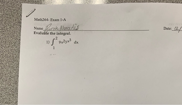 Solved Date:_024 Math264-Exam 1-A Name_Barok Nuradis | Chegg.com