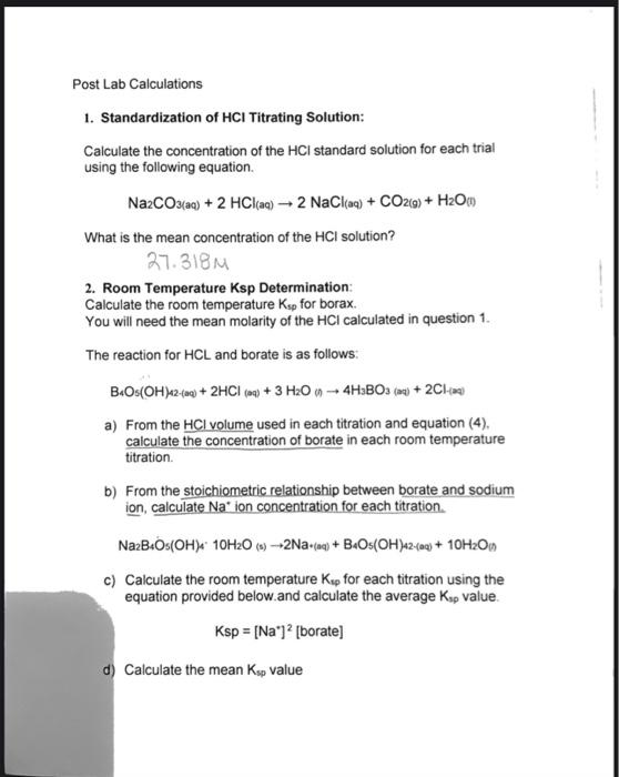 Solved Data Pages Standardization of the HCI solution HEF | Chegg.com
