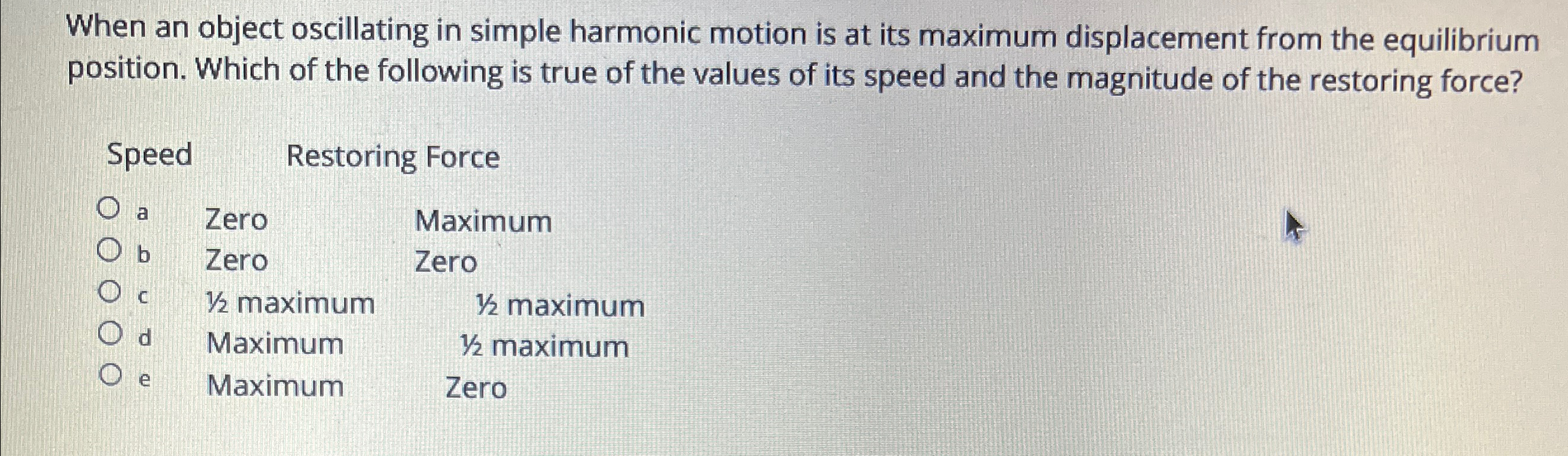 Solved When an object oscillating in simple harmonic motion | Chegg.com