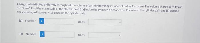 Solved Charge is distributed uniformly throughout the volume | Chegg.com