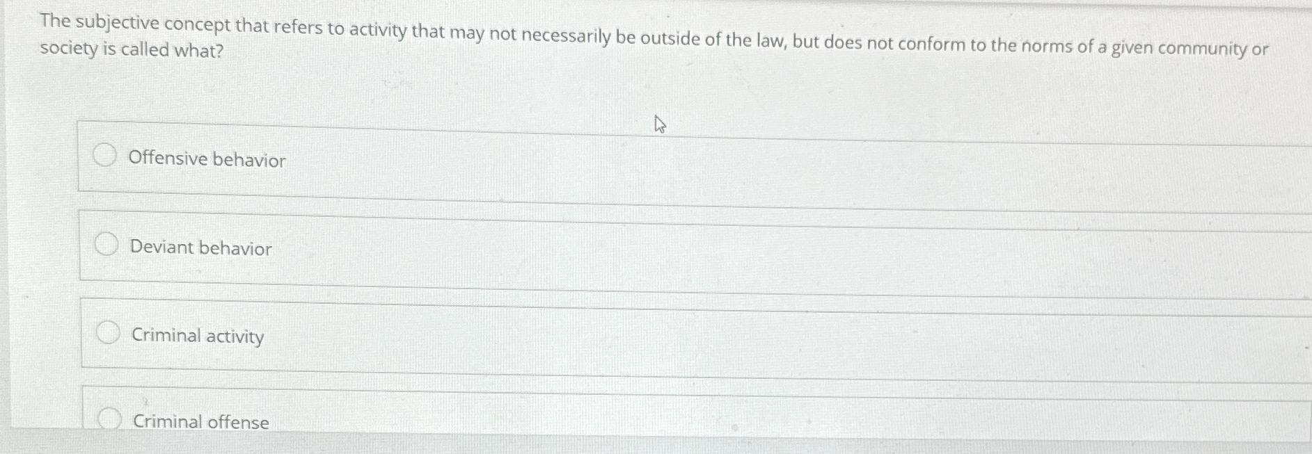 Solved The subjective concept that refers to activity that | Chegg.com
