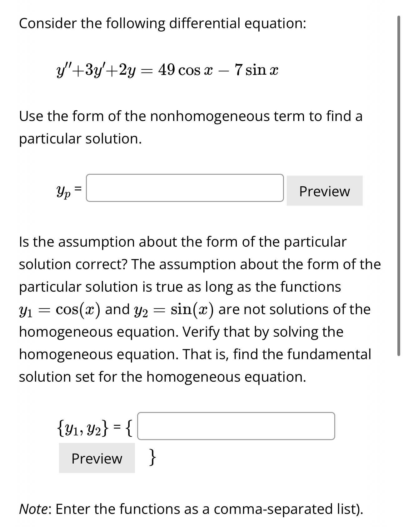 Solved Consider the following differential | Chegg.com