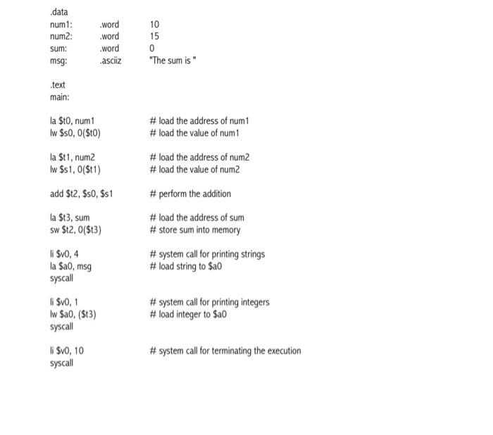 Solved .data N: .word 874 msg1: .asciiz "even number" # use | Chegg.com