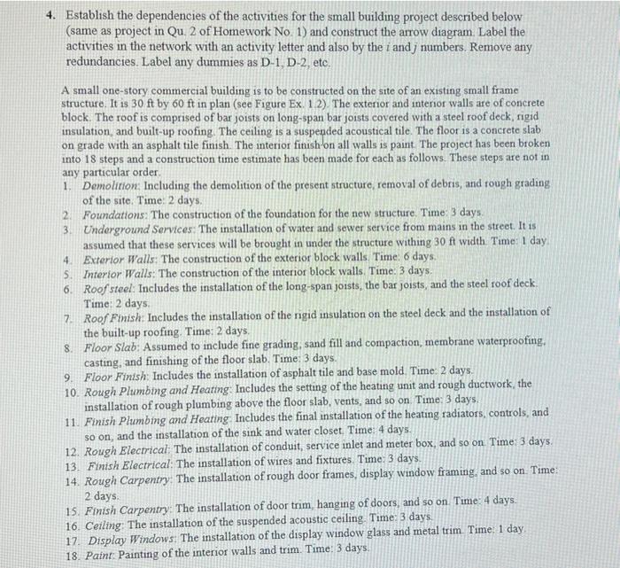 Solved Please draw the arrow diagram according to | Chegg.com