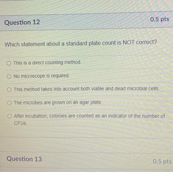 Solved Question 12 Which statement about a standard plate | Chegg.com