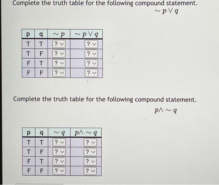 Solved Complete the truth table for the following compound | Chegg.com