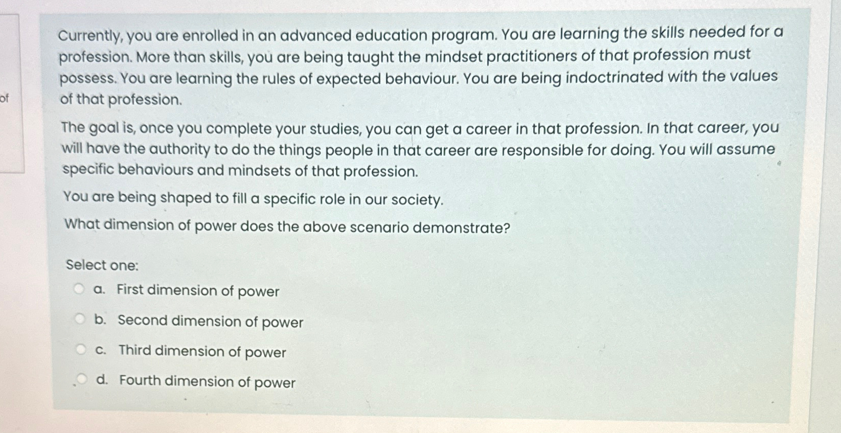 Solved Currently, you are enrolled in an advanced education | Chegg.com