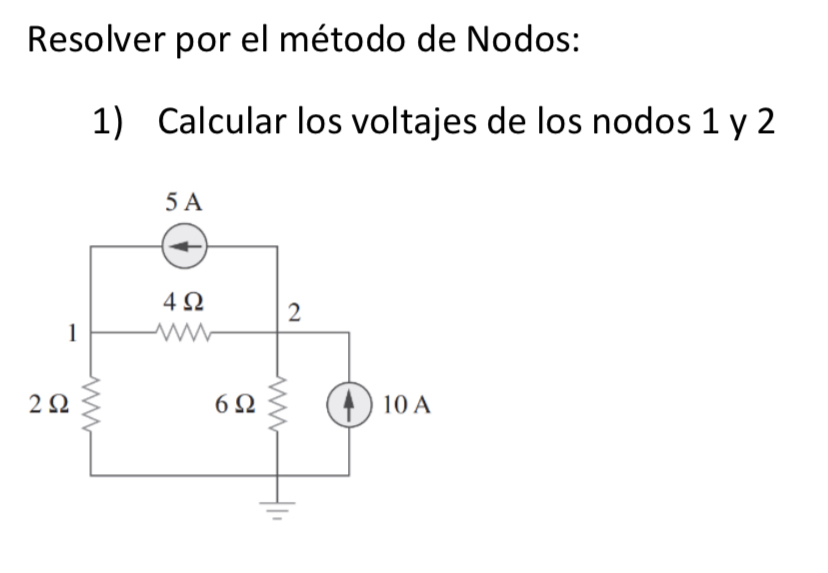 Solved Resolver por el método de Nodos:Calcular los voltajes | Chegg.com