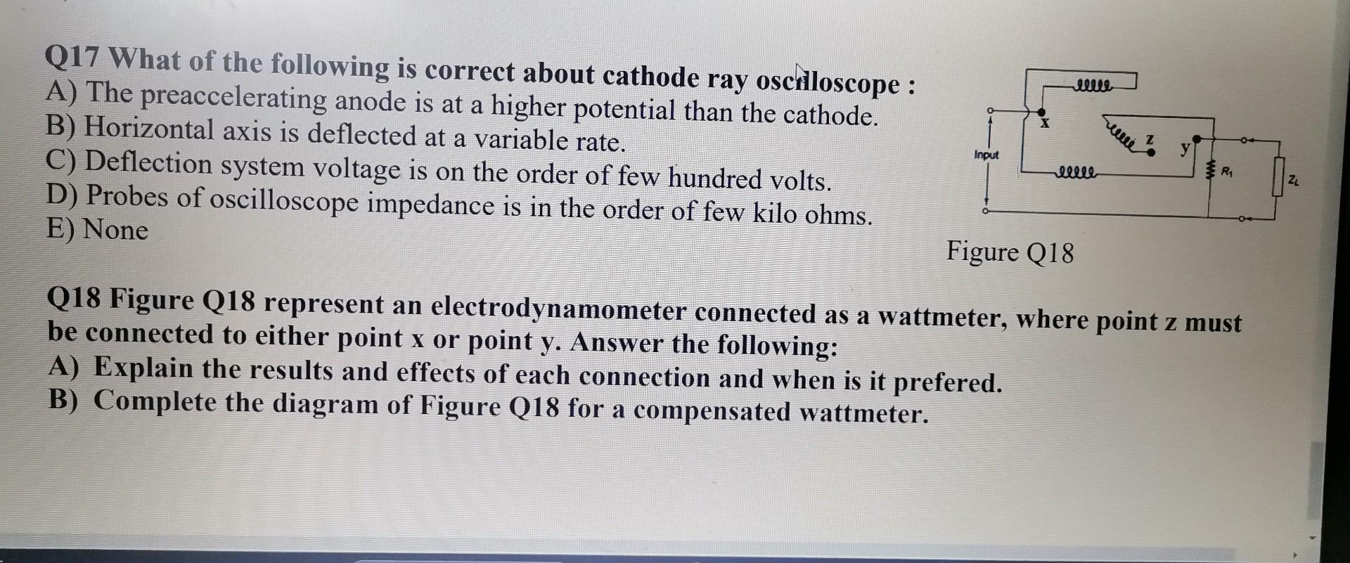 Solved Q17 What of the following is correct about cathode | Chegg.com