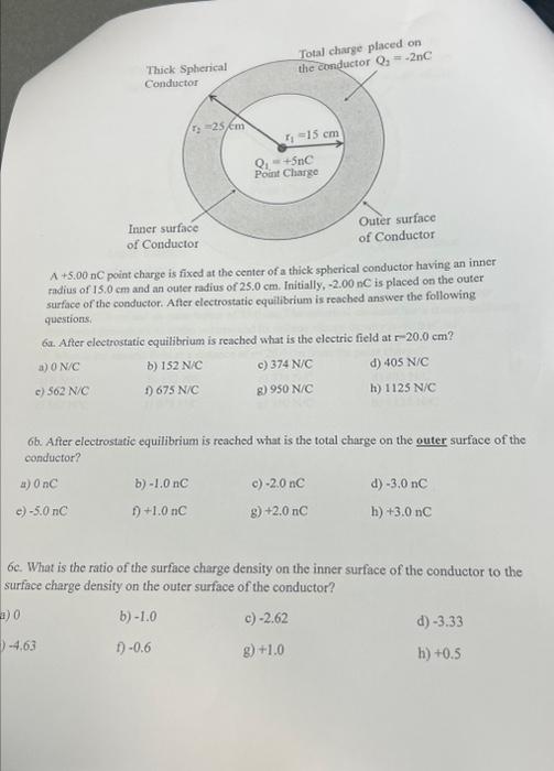 Solved A+5.00nC point charge is fixed at the center of a | Chegg.com