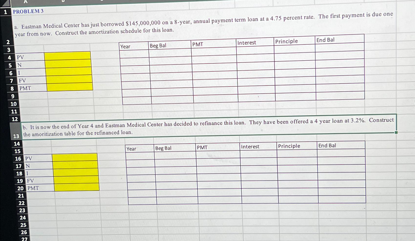 Solved PROBLEM 3a. ﻿Eastman Medical Center has just borrowed | Chegg.com