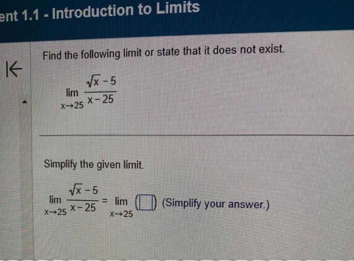 Solved Find the following limit or state that it does not | Chegg.com