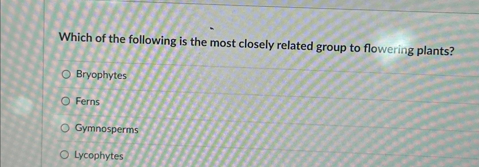 Solved Which of the following is the most closely related | Chegg.com