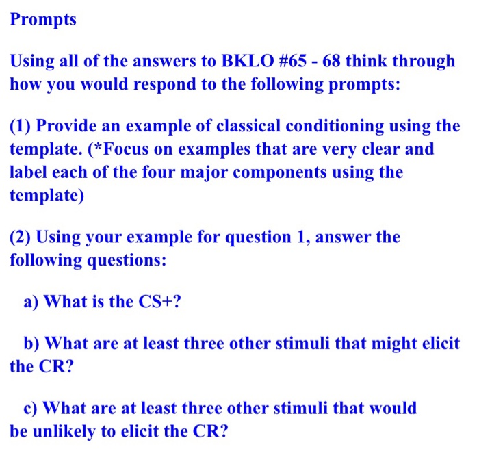 Prompts Using all of the answers to BKLO #65 - 68 | Chegg.com