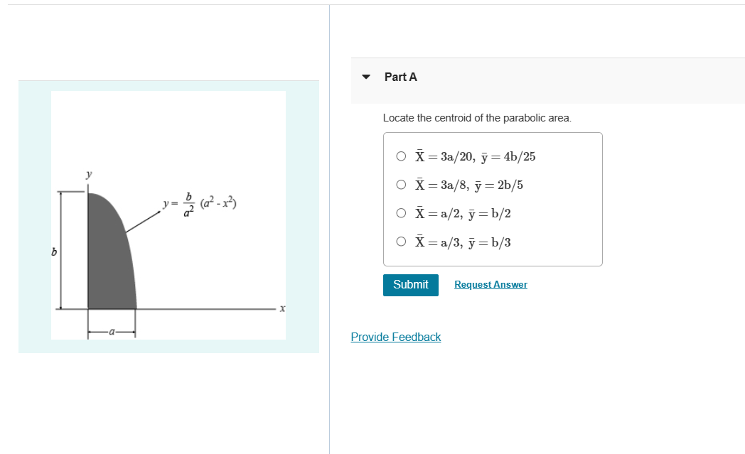Solved Part ALocate the centroid of the parabolic | Chegg.com