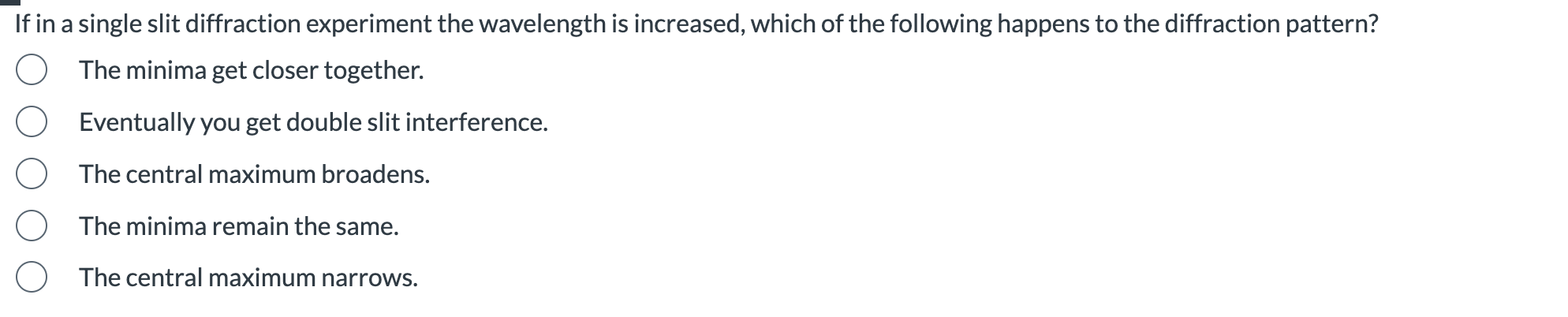 Solved If in a single slit diffraction experiment the | Chegg.com