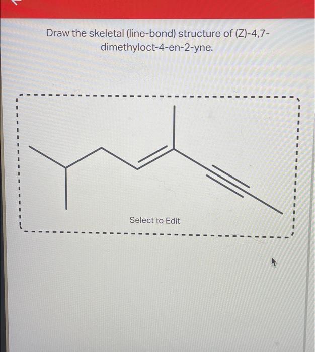 Solved Draw the skeletal (line-bond) structure of (Z)-4,7- | Chegg.com