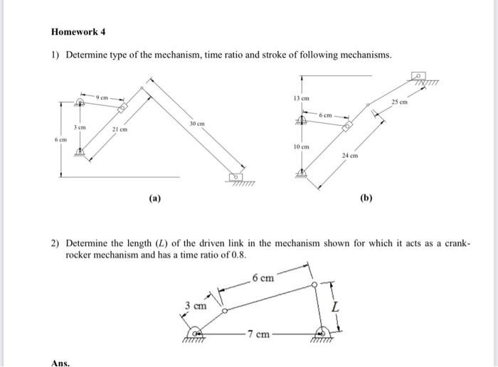 Solved 1) Determine type of the mechanism, time ratio and | Chegg.com