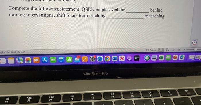 Solved Complete the following statement: QSEN emphasized the | Chegg.com
