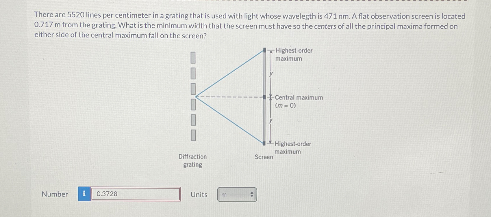 Solved There are 5520 ﻿lines per centimeter in a grating | Chegg.com