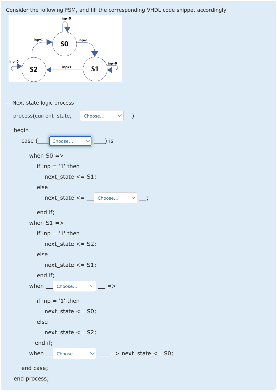 Solved Consider the following FSM, ﻿and fill the | Chegg.com