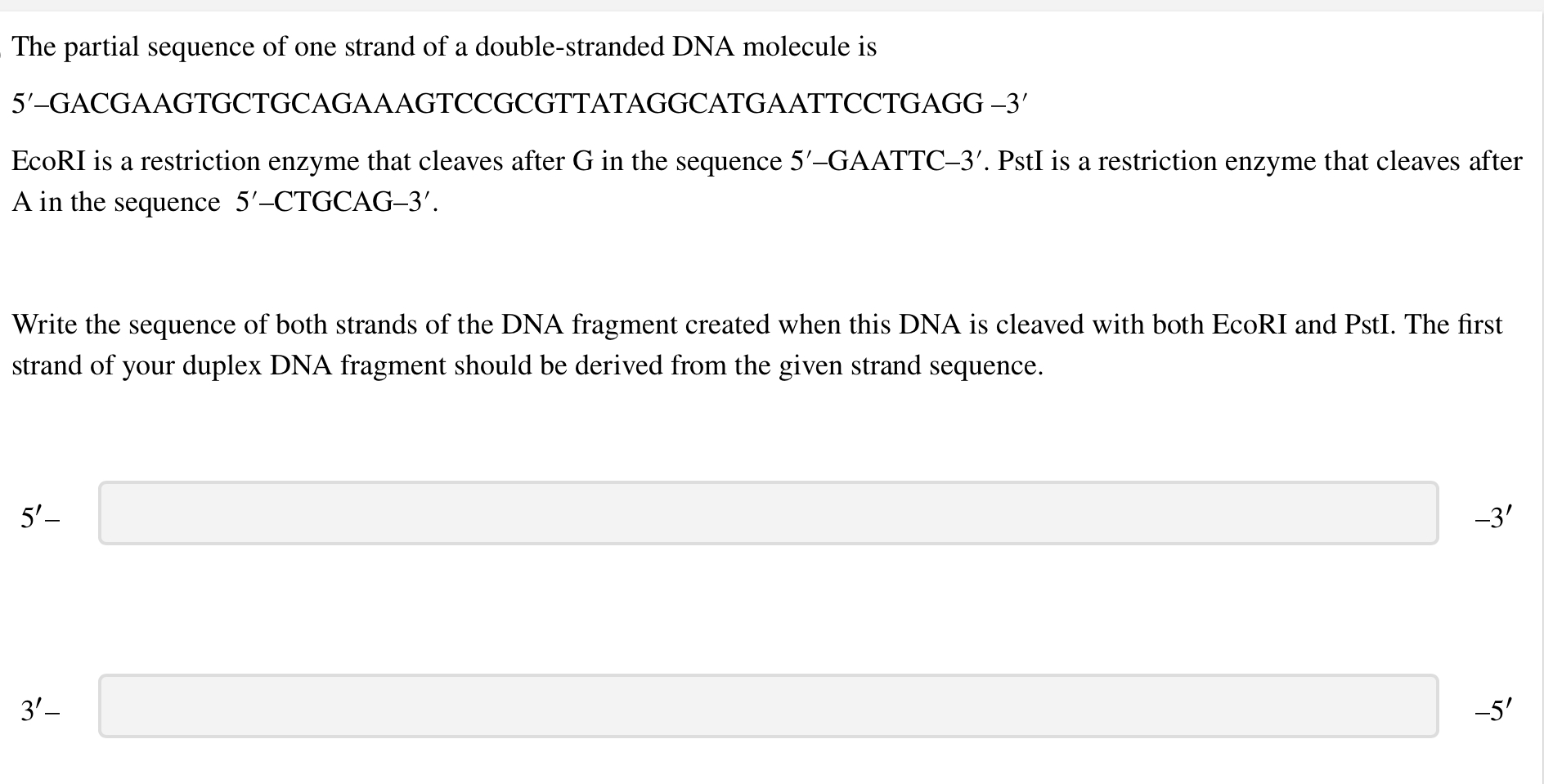 Solved The partial sequence of one strand of a | Chegg.com