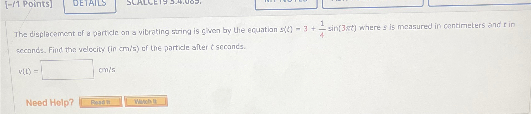 Solved The displacement of a particle on a vibrating string | Chegg.com