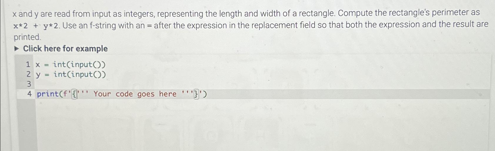 Solved x ﻿and y ﻿are read from input as integers, | Chegg.com