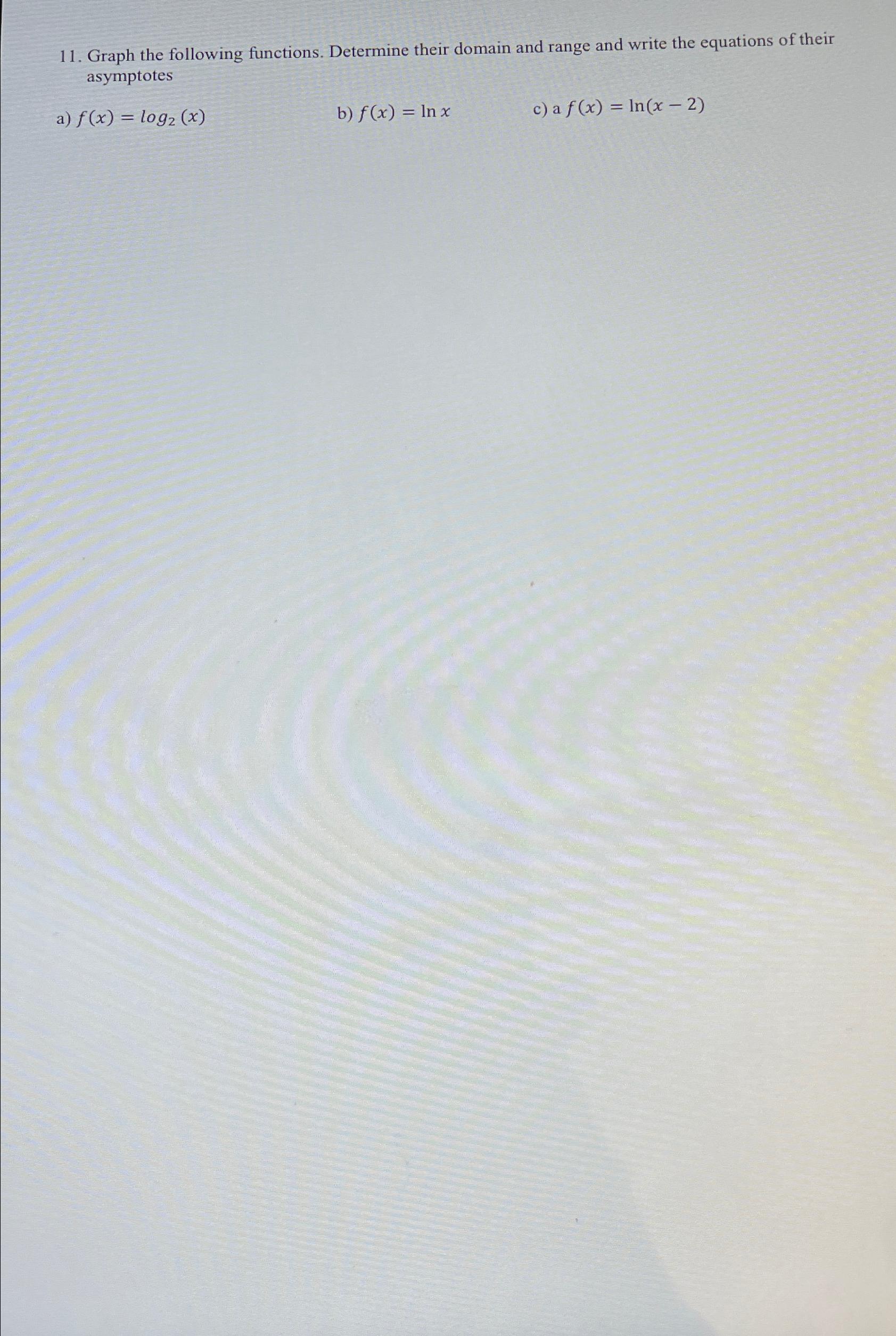 Solved Graph the following functions. Determine their domain | Chegg.com