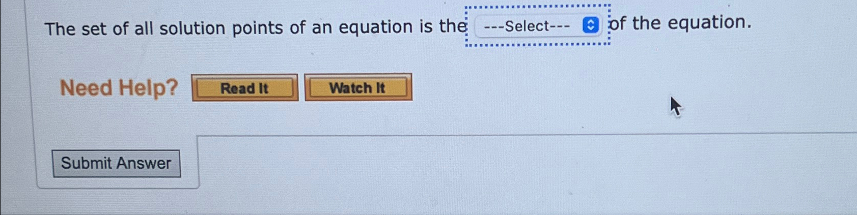 Solved The set of all solution points of an equation is the | Chegg.com
