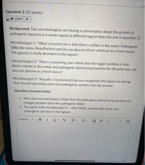 Background: Two scientists are debating how to clean | Chegg.com