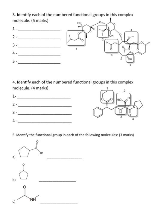 Solved 3. Identify each of the numbered functional groups in | Chegg.com
